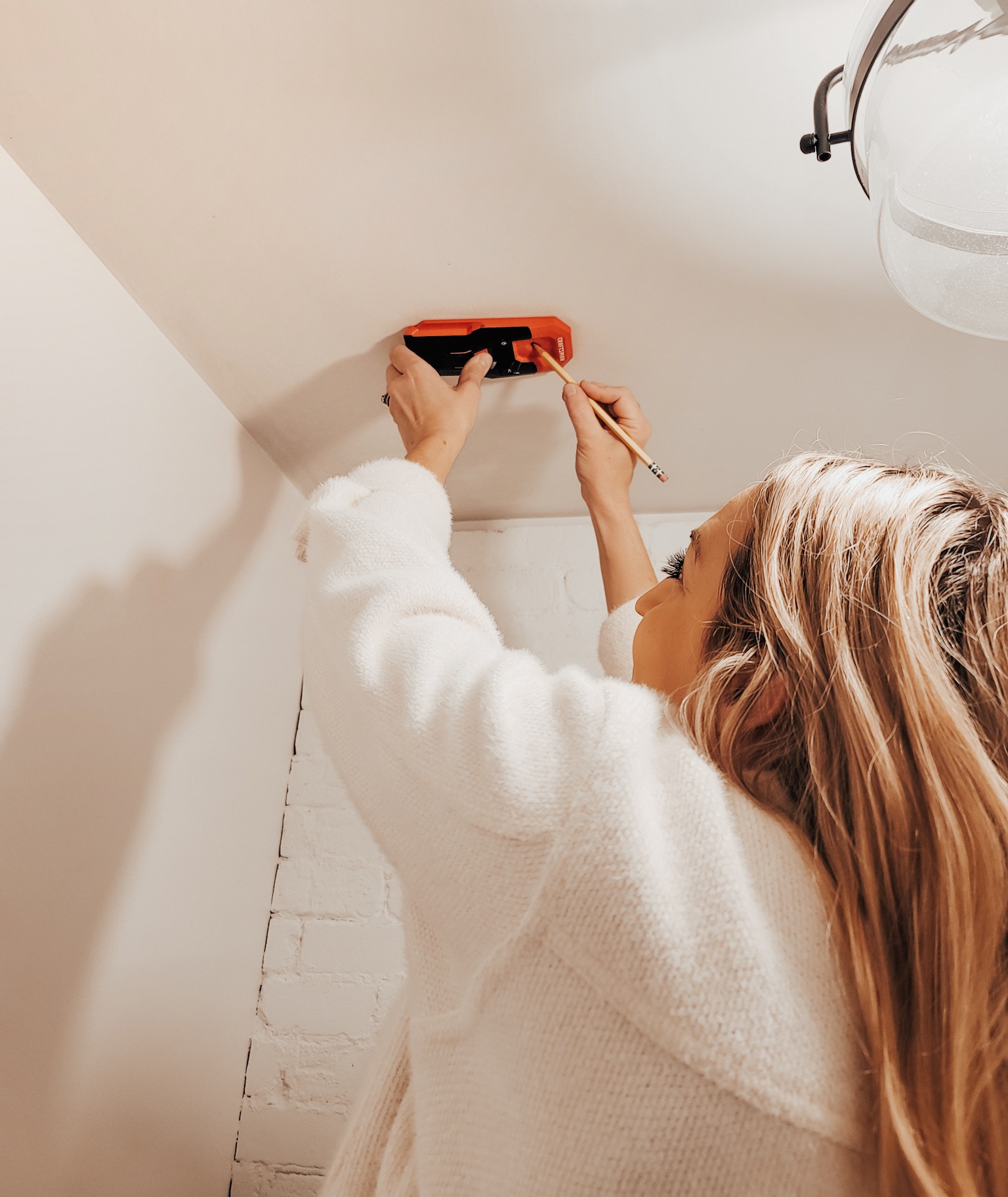 Planked Powder Room Ceiling with beams - Showit Blog